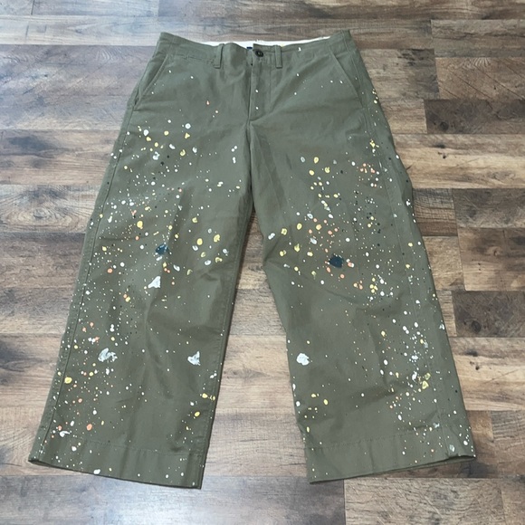 Polo Ralph Lauren | Pants & Jumpsuits | Polo Ralph Lauren Green Paint Splatter Cotton Cropped ...